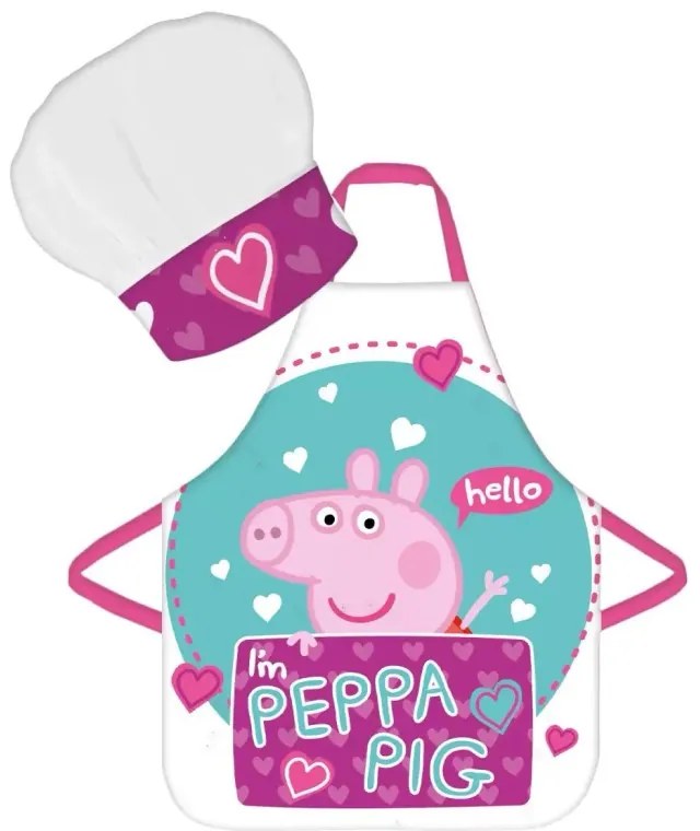 Dětská zástěra s kuchařskou čepicí Prasátko Pepina | Peppa Pig