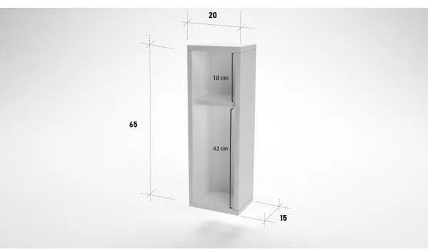 Noční stolek TURRA 65x20 cm bílá