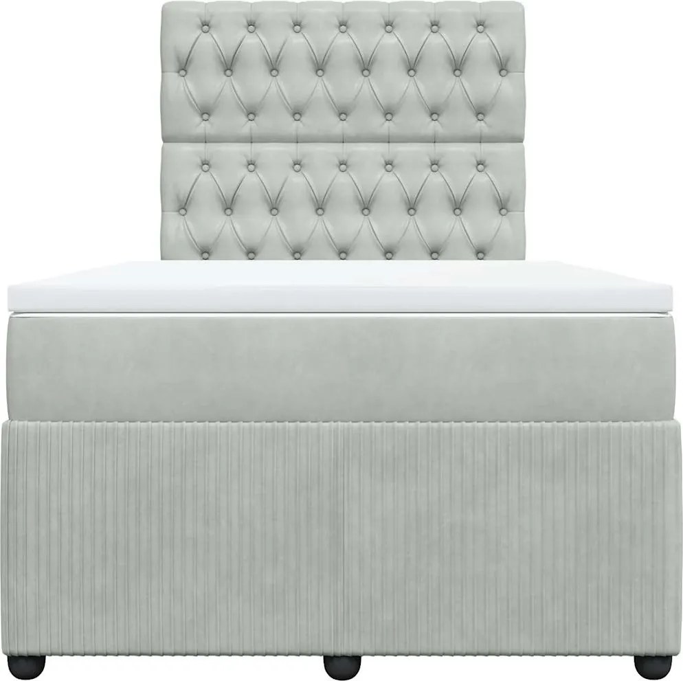 Box spring postel s matrací světle šedá 120 x 200 cm samet 3294616