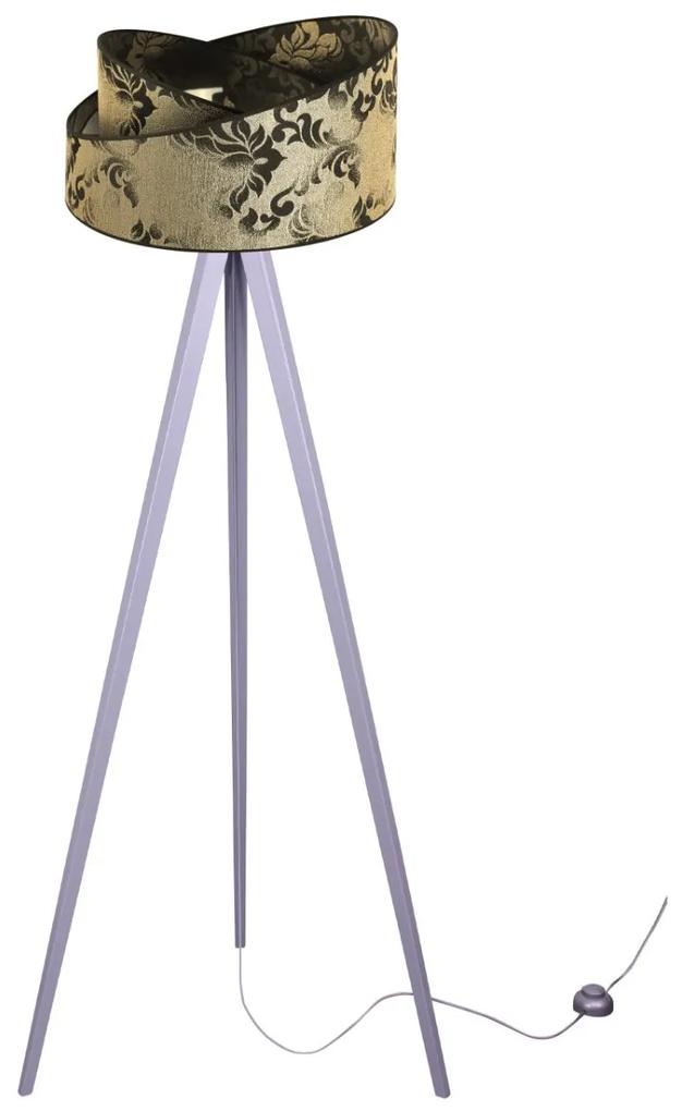 Stojací lampa Werona, 1x textilní stínítko se vzorem (výběr ze 7 barev), (výběr ze 6 barev konstrukce)