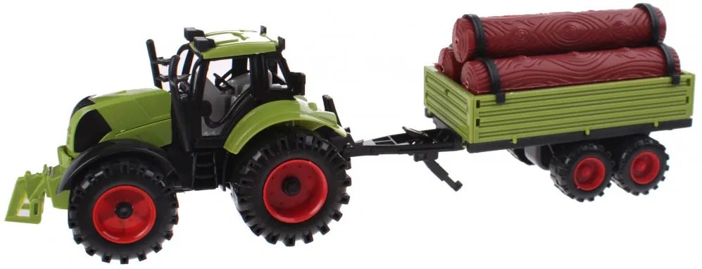 JOHNTOY Traktor s přívěsem na setrvačník 43 cm