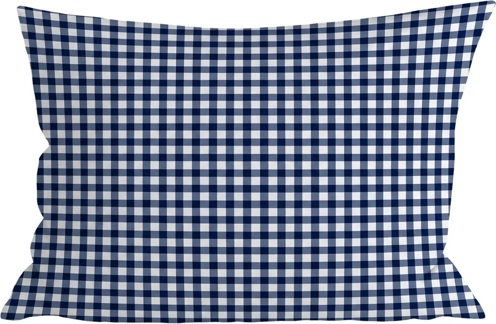 Povlak na polštář z mikrovlákna NAVY GINGHAM 70x90 cm, modro-bílý