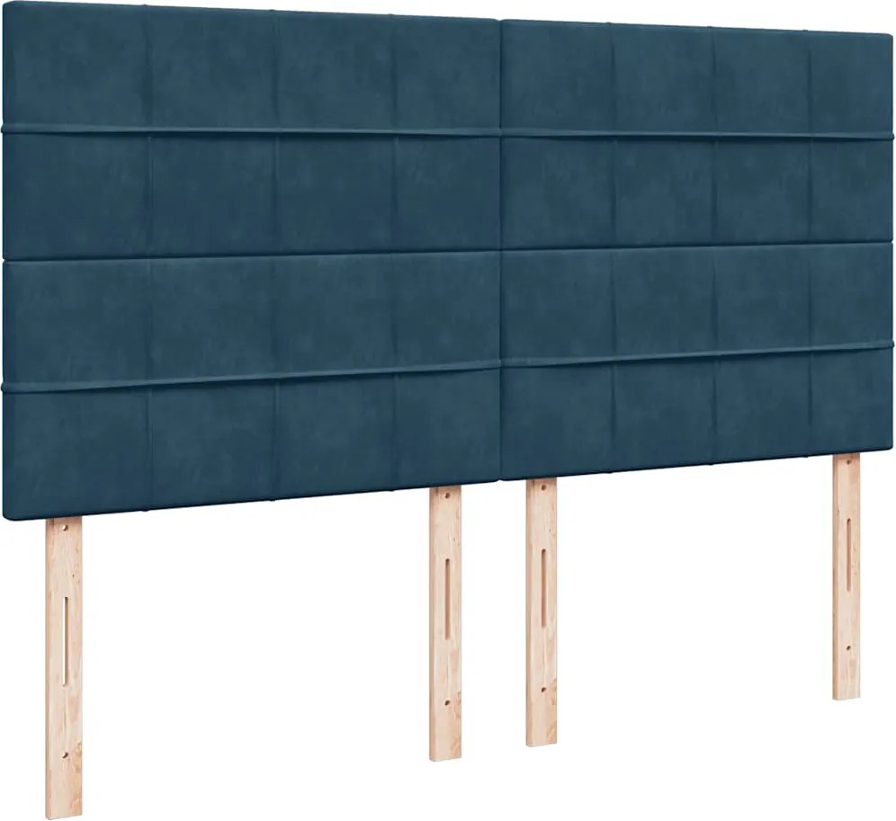 Box spring postel s matrací tmavě modrá 180x200 cm samet 3292410