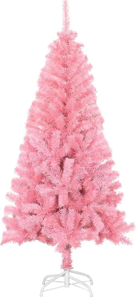 Umělý vánoční stromek se stojanem růžový 120 cm PVC 329177