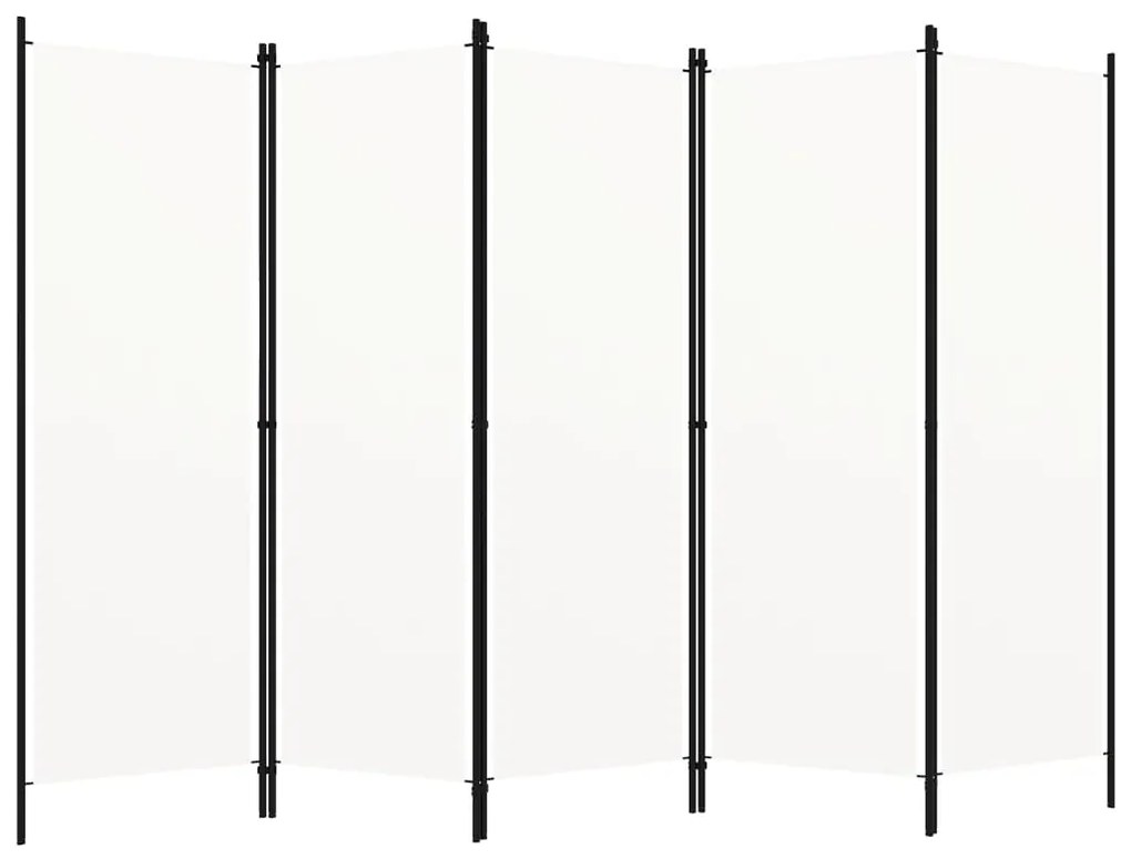 5dílný paraván bílý 250 x 180 cm 320723