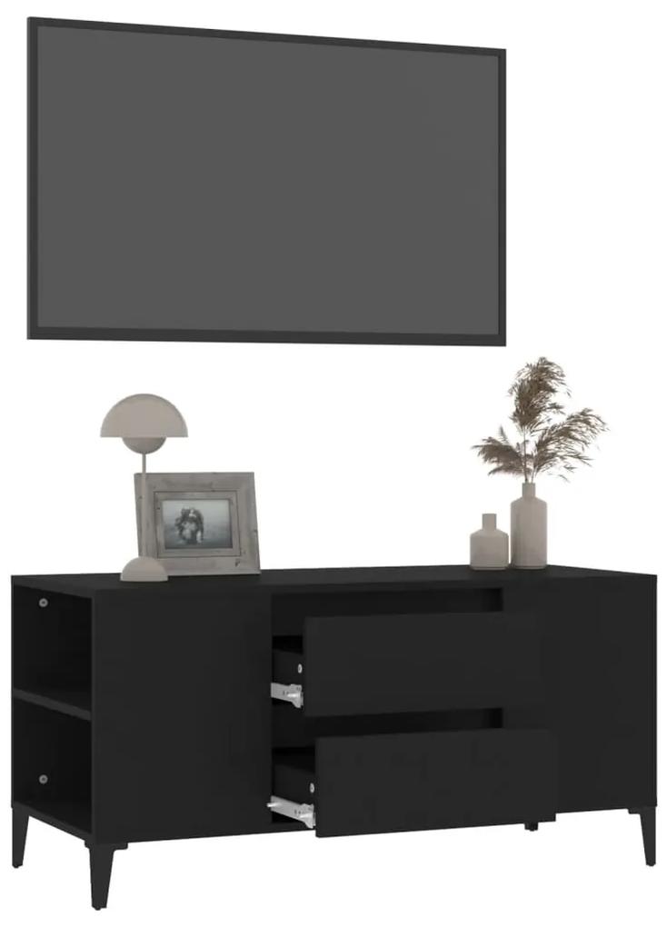 TV skříňka černá 102x44,5x50 cm kompozitní dřevo - Default Title
