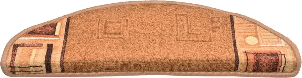 Samolepící nášlapy na schody 15 ks béžové 65 x 21 x 4 cm 322411