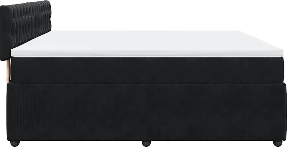 Box spring postel s matrací černá 200x200 cm samet 3290138