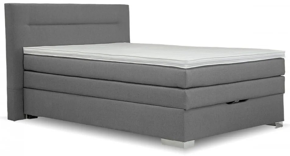 Americká postel boxspring Doria, s úložným prostorem, 140x200 cm, hnědošedá BLANÁŘ