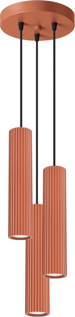 Sollux Lighting Závěsné svítidlo KARBON 3P červený okr