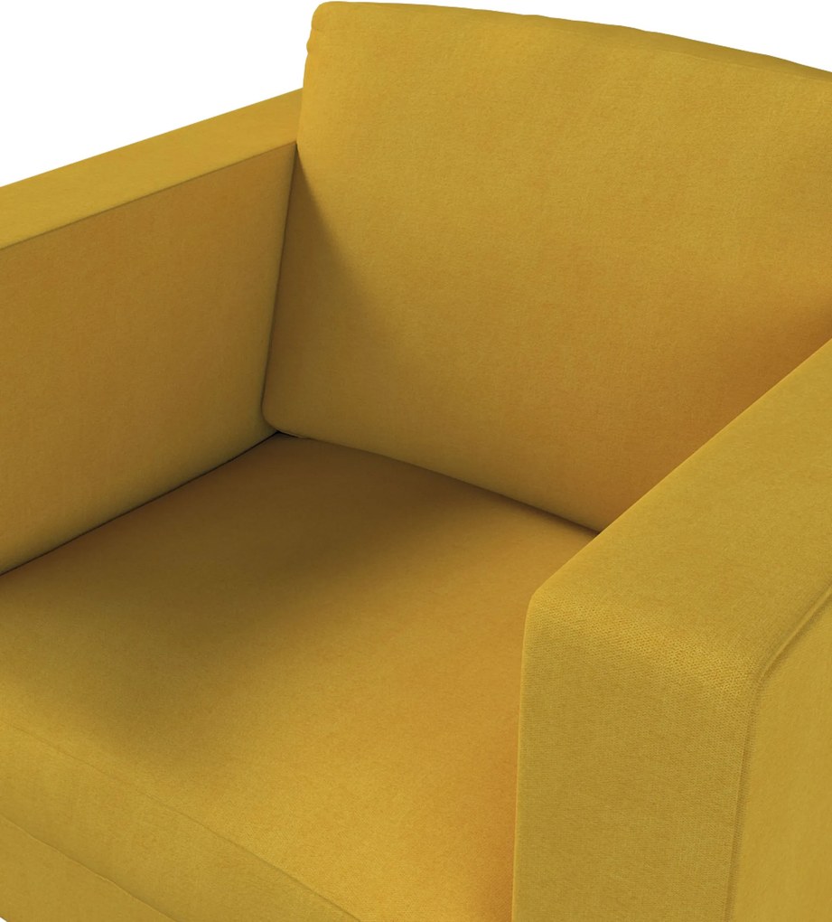 Potah na křesko IKEA Karlanda, krátký barva žlutá látka pletený vzor