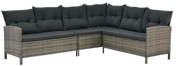 Juskys Zahradní ratanový set Manacor - šedá