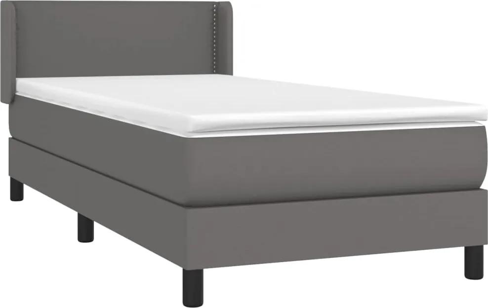 vidaXL Box spring postel s matrací 80 x 200 cm umělá kůže [3130689] Barva: Bílá