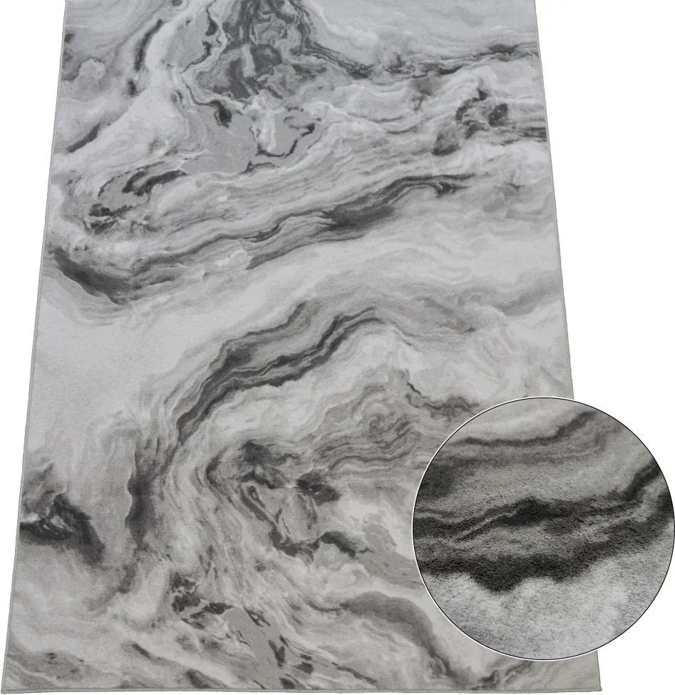 BE Koberec Accra 6506 Grey - šedý obdélníkový Rozměr: 60x100 cm