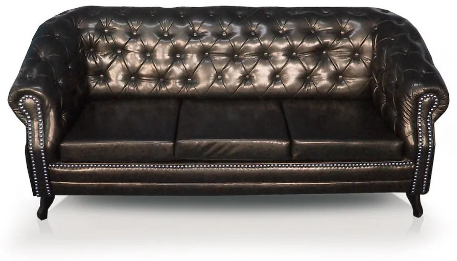 ASKONT Chesterfield Bristol Antique Black pohovka 3M