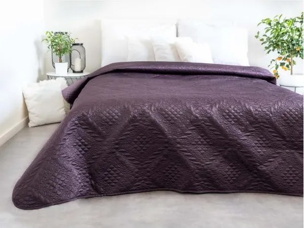 Luxusní přehoz na postel, fialový, 220x240 cm