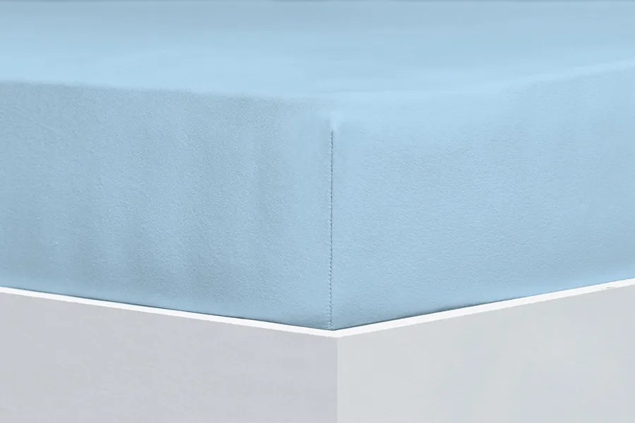 Prostěradlo Florella Fein Jersey 55 Hellblau, 120x200 cm