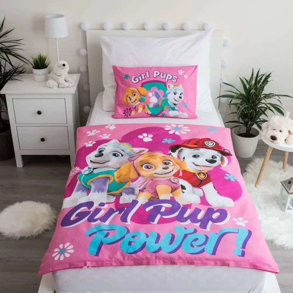 Povlečení do dětské postýlky Tlapková patrola - Paw Patrol - motiv Girl Pup Power! - 100% bavlna - 40 x 60 cm + 100 x 135 cm