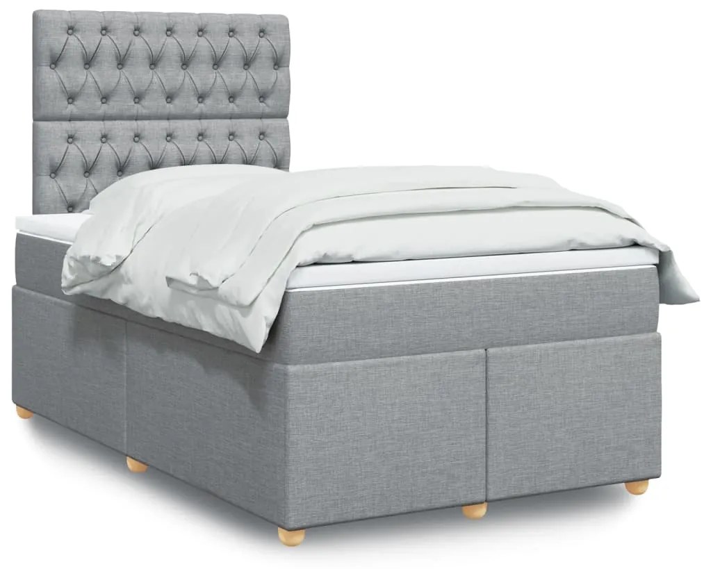 Box spring postel s matrací světle šedá 120x190 cm textil 3293526
