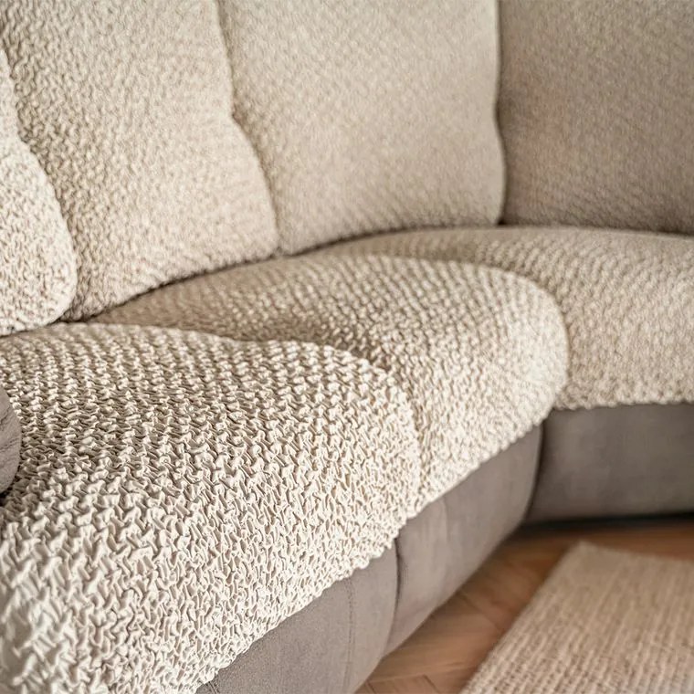 Bielastické potahy MODULO béžové  opěrný polštář S (60-90 cm x 50-80 cm)