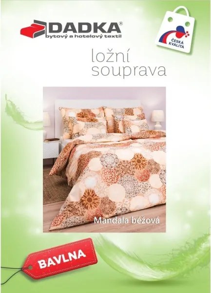 DADKA Povlečení bavlna Mandala béžová 240x220, 2x 70x90 cm
