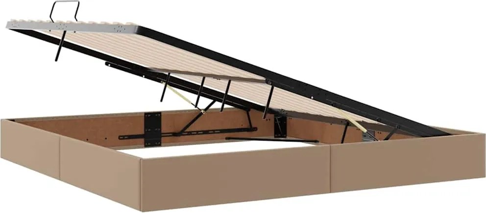 Postel s úložným prostorem Cappuccino 200 x 200 cm Umělá kůže 3371684