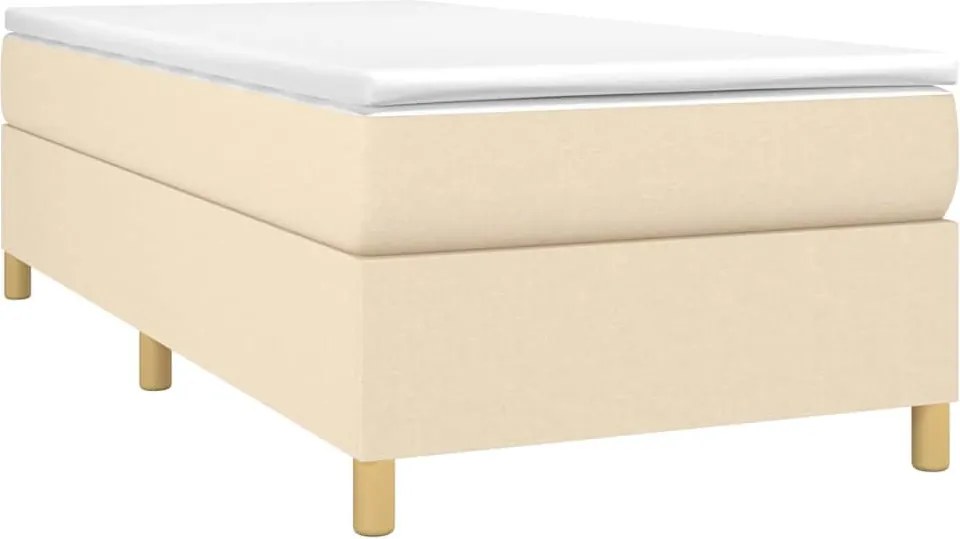 Rám postele s boxspringem krémově 90x190 cm textil 3120926