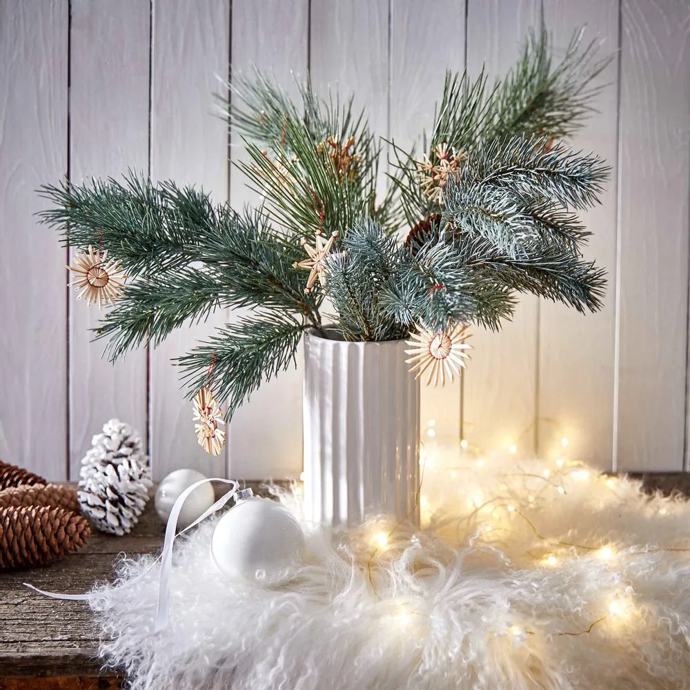 Butlers X-MAS Slaměné ozdoby 36 ks 6 cm - červená