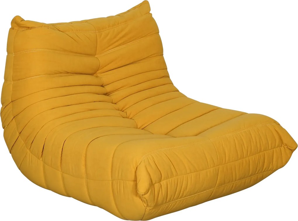 Designové křeslo Nua samet hořčicové