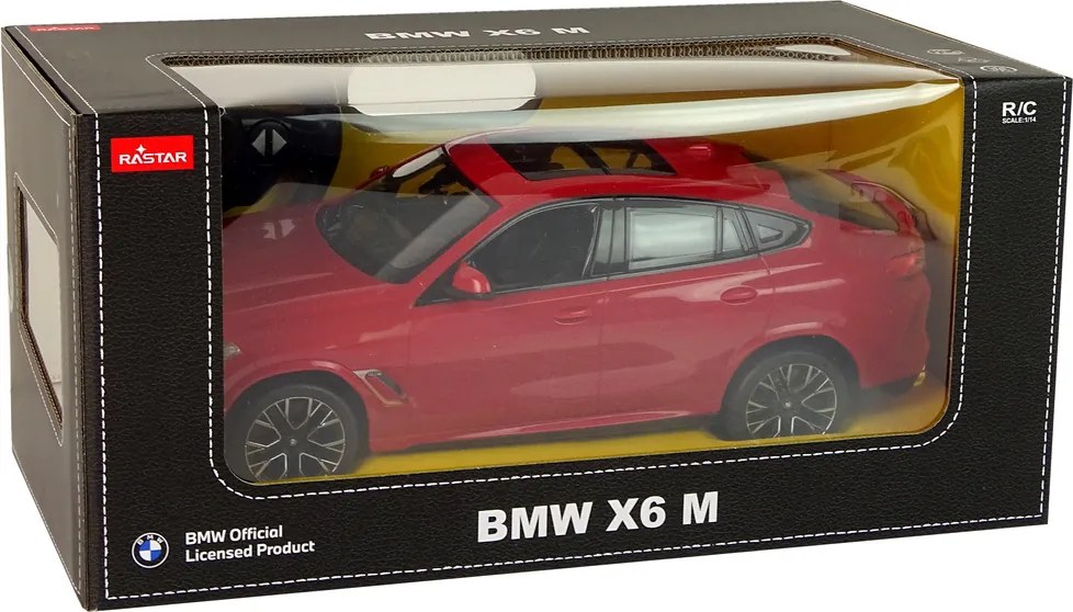 Rastar Dálkově ovládané auto RC BMW X6 Rastar, červené, měřítko 1:14