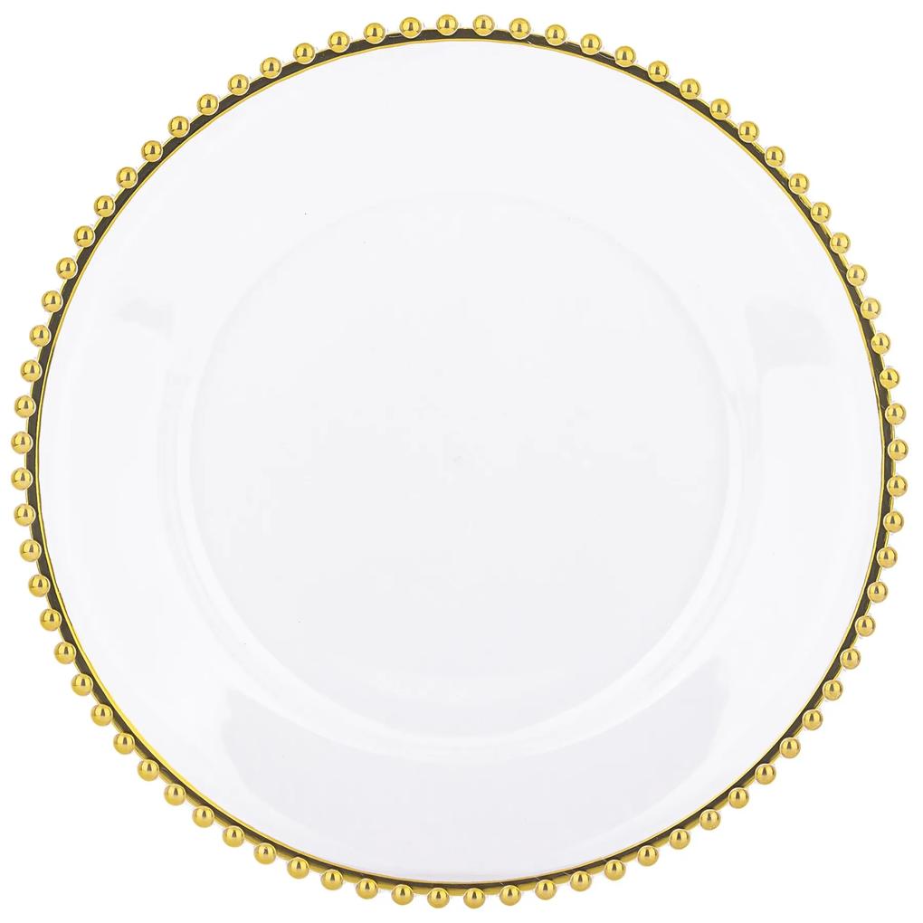 Dekorativní plastový talíř se zlatým okrajem 147309