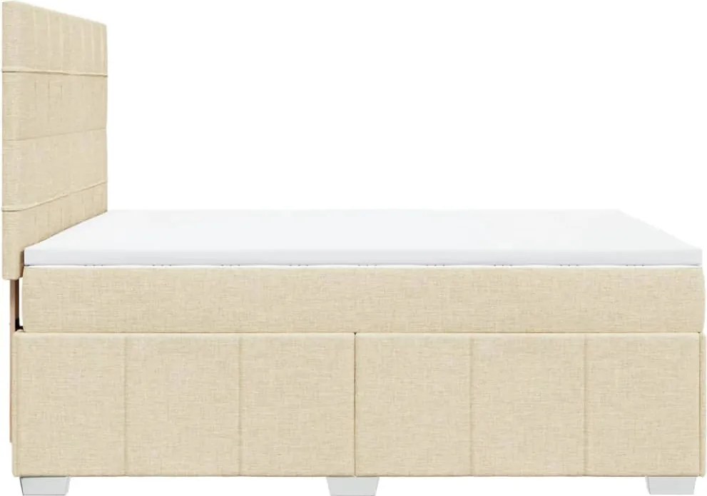 Box spring postel s matrací krémová 140x200 cm textil 3291696