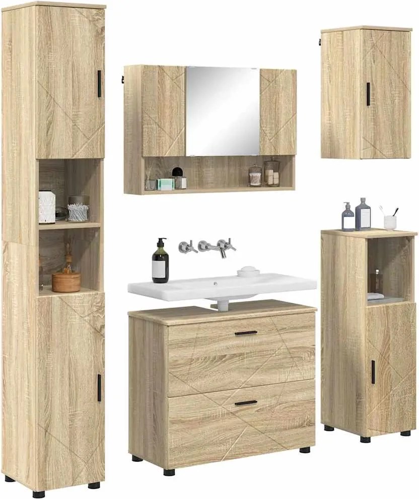 Sada koupelnového nábytku 5 ks Sonoma dub 35 x 30 x 192 cm 3393065