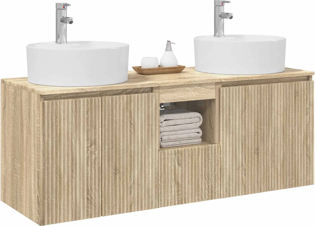 Sada koupelnových skříněk 3 ks Dub sonoma 49,5 x 44,5 x 65 cm 3405679