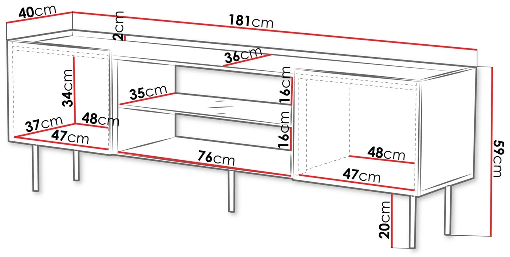 TV stolek NOXA 3 - bílý