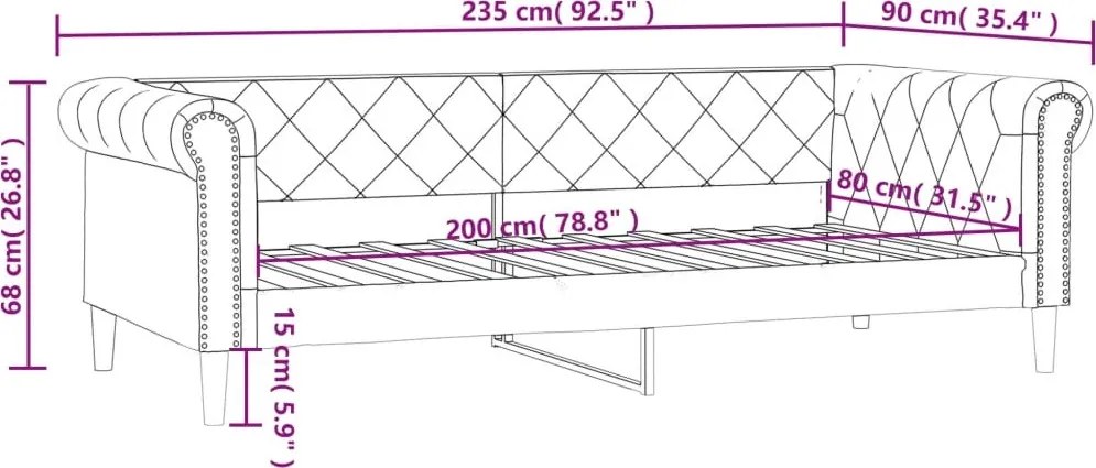 vidaXL Válenda 80 x 200 cm umělá kůže [354222] Barva: krémová