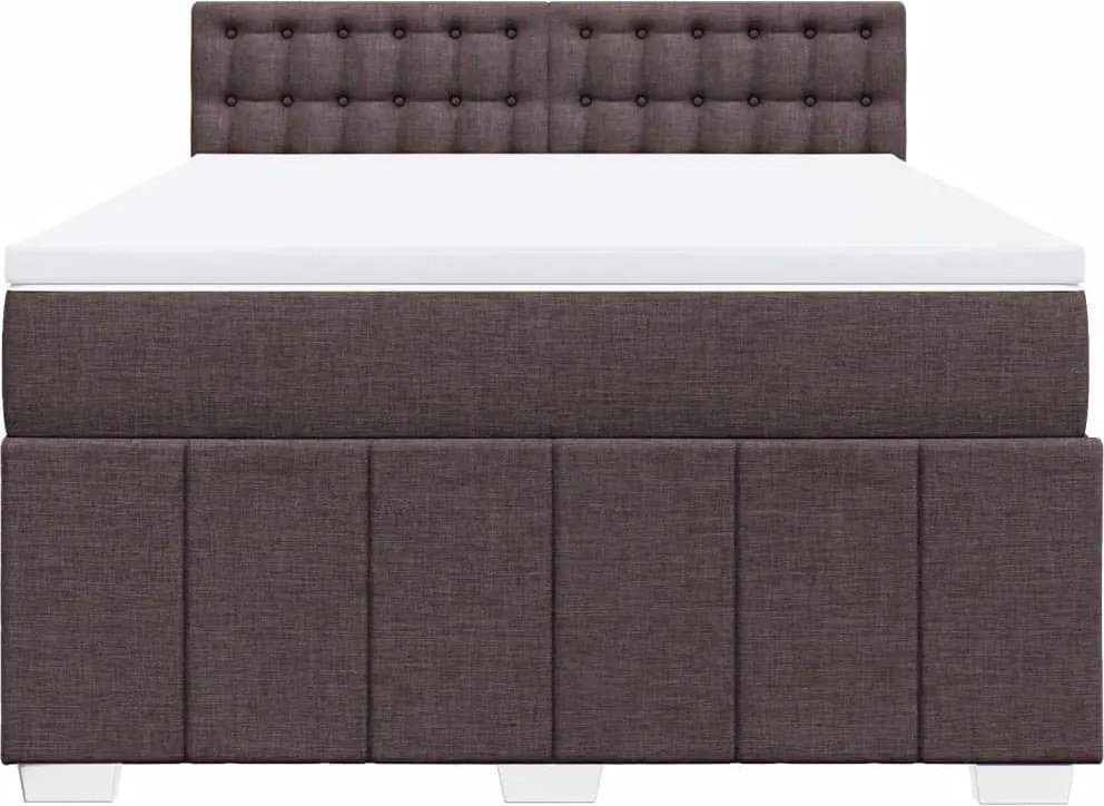 Box spring postel s matrací tmavě hnědá 140x200 cm textil 3287108
