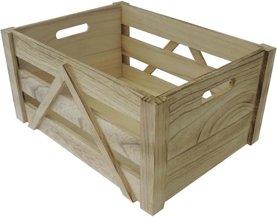 Dřevěná úložná krabice M, 31 x 16 x 21 cm