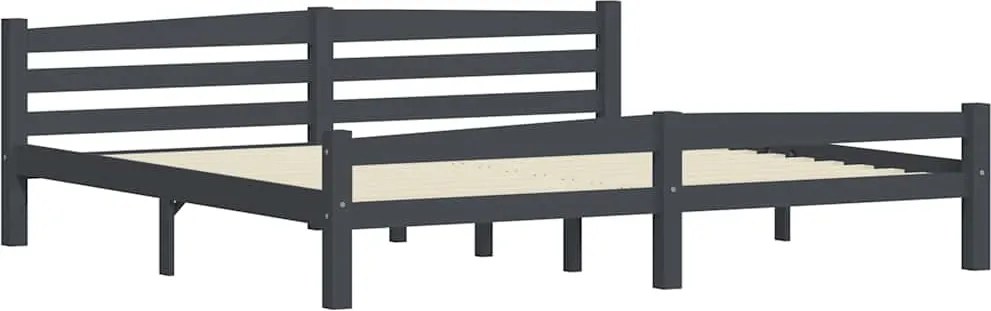 Rám postele bez matrace Tmavě šedý masiv borovice 200x200 cm 322095