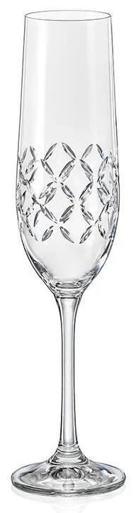 Crystalex Sklenice na šampaňské Viola Cross 190 ml, 2 ks