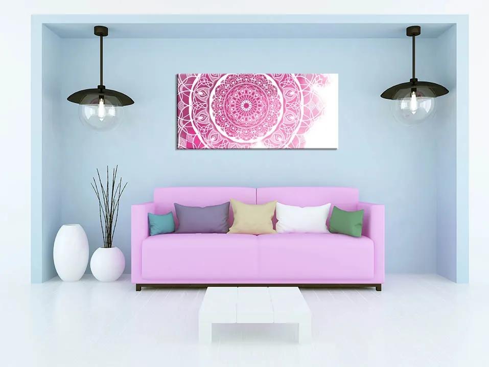 Obraz mandala růžovobílá Velikost (šířka x výška): 150x70 cm