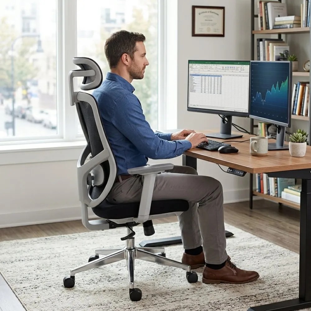 Kancelářská ergonomická židle Neoseat ALLY WHITE — černá / bílá, nosnost 150 kg