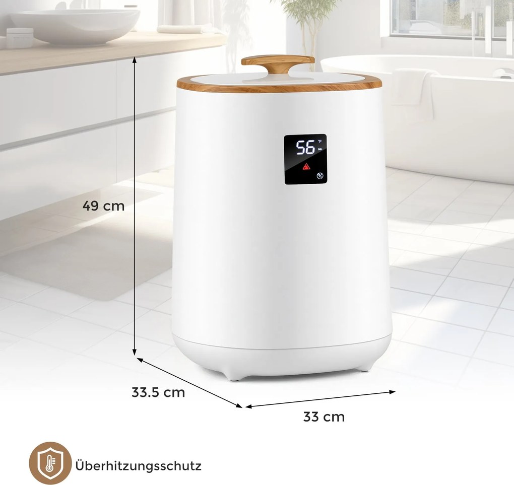 Costway Kbelíkový ohřívač ručníků do koupelny 18 L velký stropní ohřívač s LED