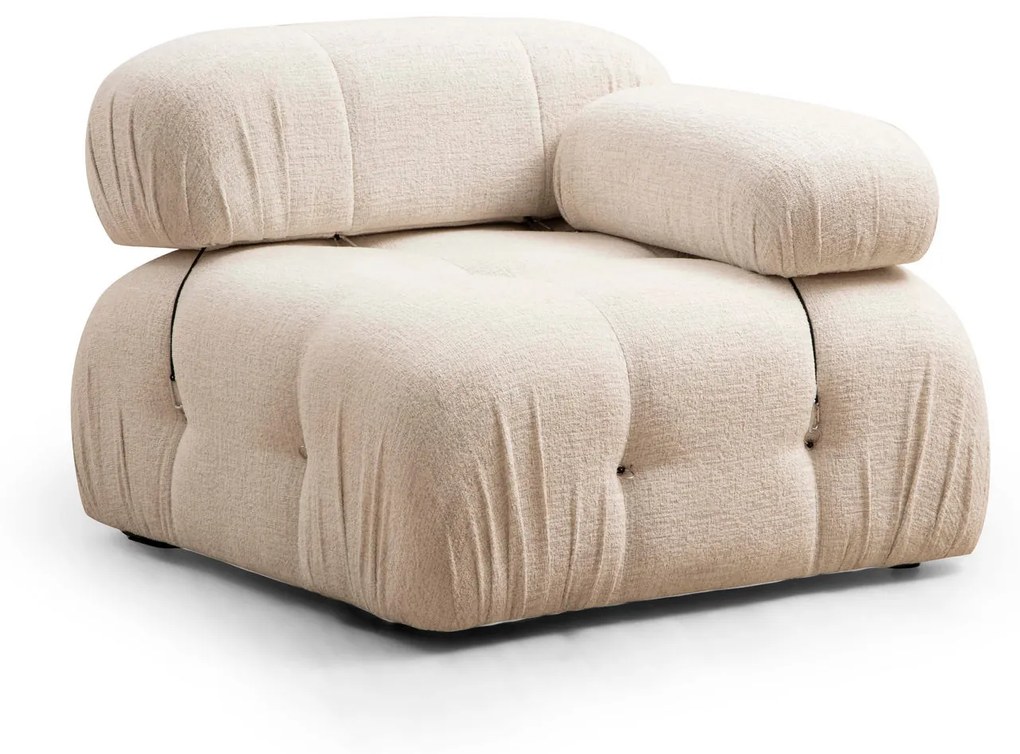 Atelier del Sofa Rohová sedací souprava Bubble Cream Bouclette L1-O1-1R-PUF, Krémová