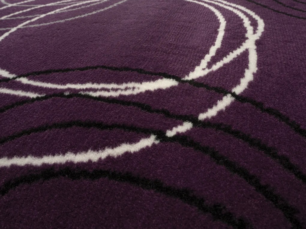 Alfa Carpets, Kusový koberec Circles lila, 80x150, fialová, chodba / předsíň