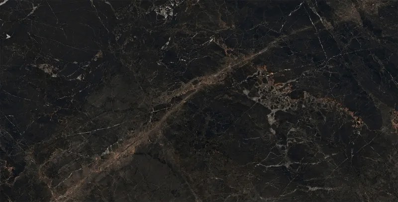 Mexen Marquino Černý glazovaný rekt. dlažba G1, podlahová a stěnová dlaždice 120 x 60 cm, vysoký lesk