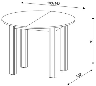 Rozkládací jídelní stůl WILY dub artisan/černá