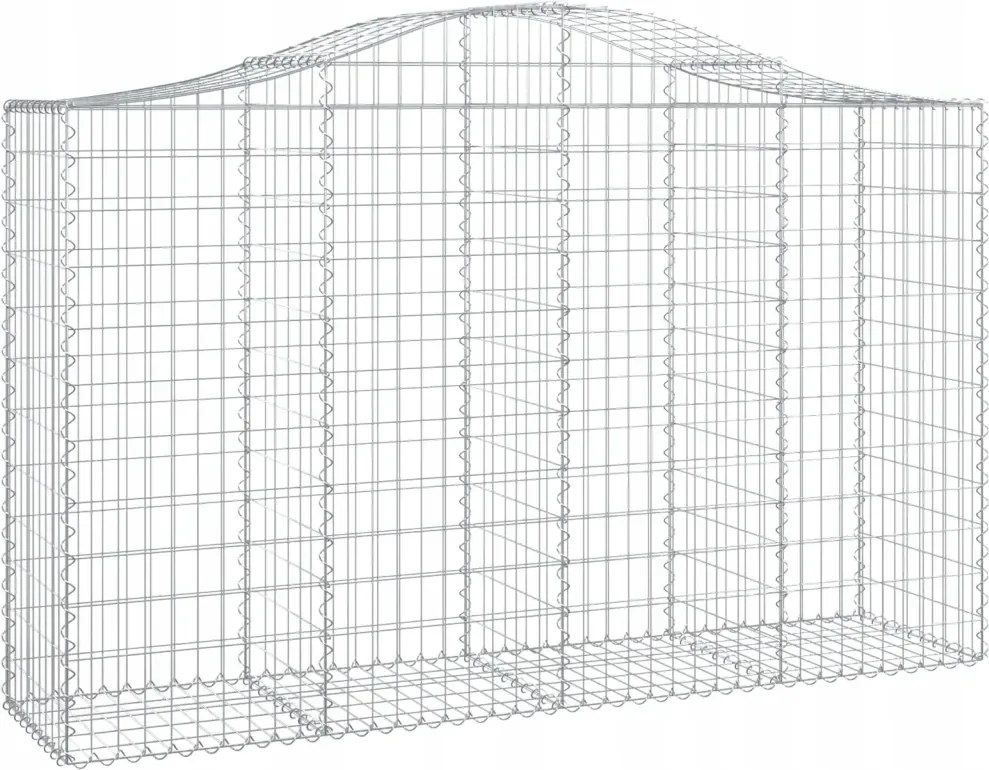 vidaXL Obloukový gabionový koš 200 x 50 x 120/140 cm, galvanizované železo