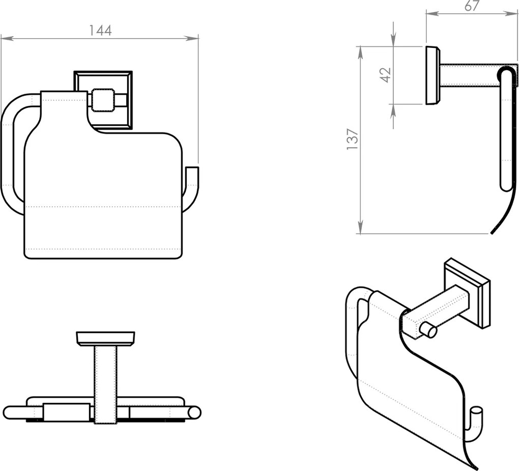 Gedy Sapho, COLORADO držák toaletního papíru s krytem, chrom