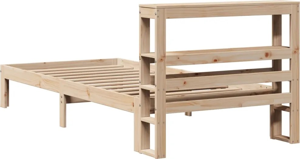 Rám postele s čelem 90 x 200 cm masivní borové dřevo 3306041